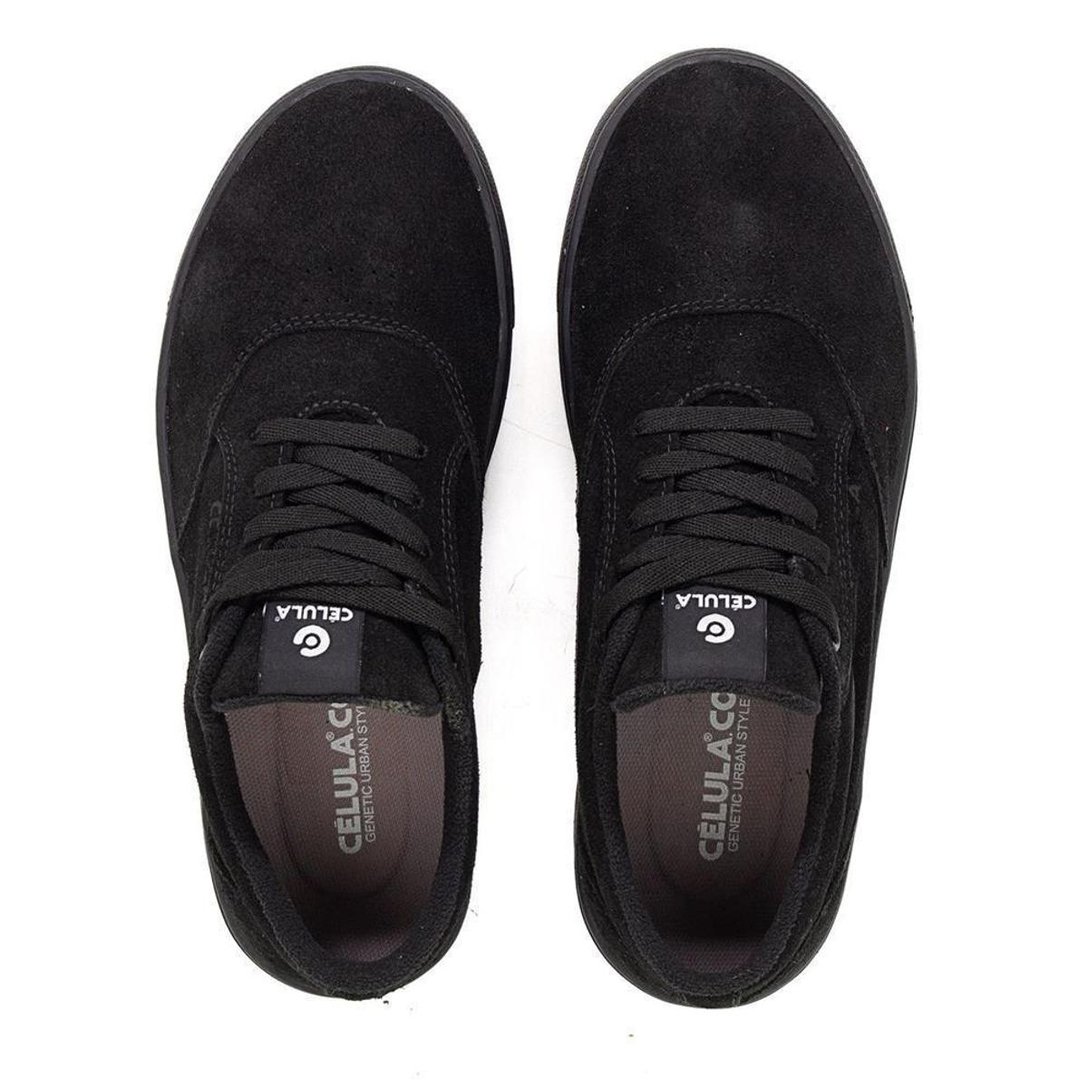 Tênis Casual Masculino Confortável Couro Leve Moderno Macio - Preto ...