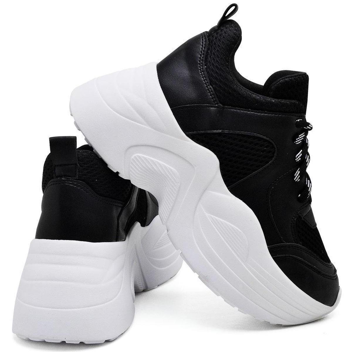 Tênis Chunky Feminino Macio Confortável - Preto | Netshoes