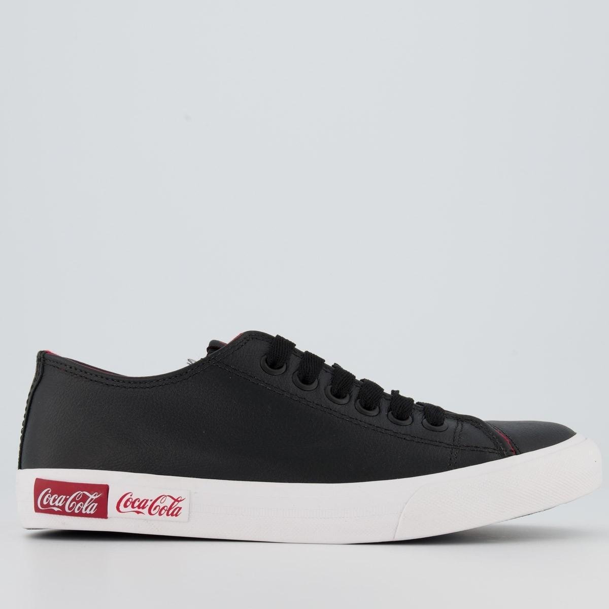 Tênis Coca Cola Blend Leather Preto - Preto | Netshoes