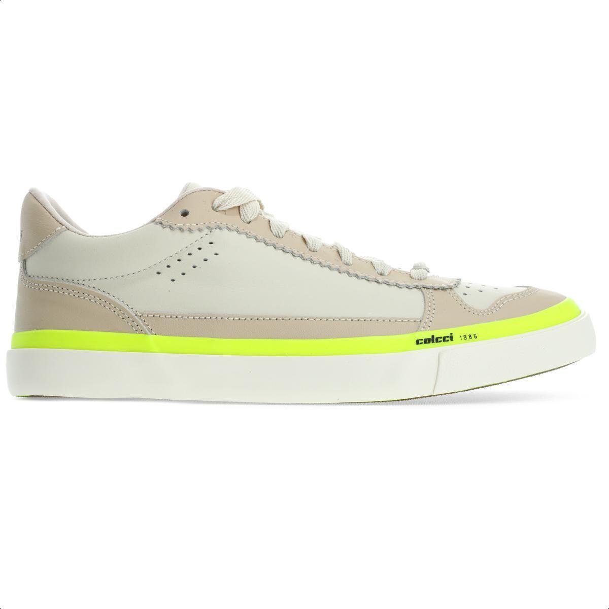 Tênis Colcci 001 Leather Bege e Amarelo - Feminino - Bege | Netshoes