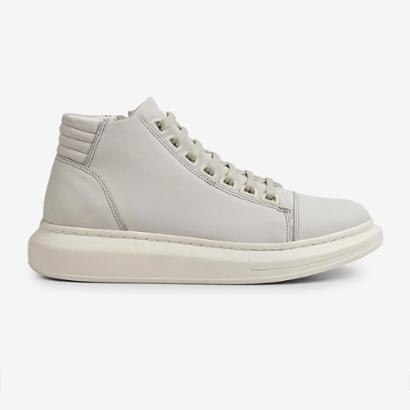 Tênis Couro Cano Médio Ferracini Masculino Impulse 7616-570C - Cinza ...