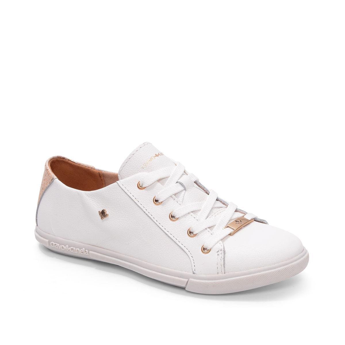 Tênis Couro Cravo & Canela Marcelle Branco Cravo Canela - Branco | Netshoes