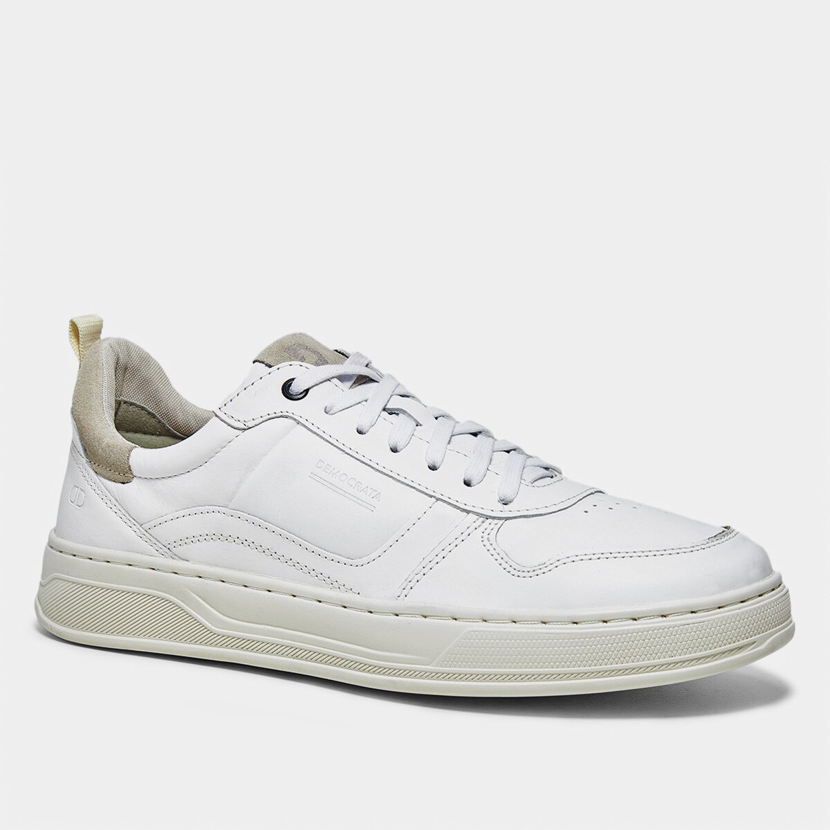 Tênis Couro Democrata Denim Casual Masculino - Branco | Netshoes