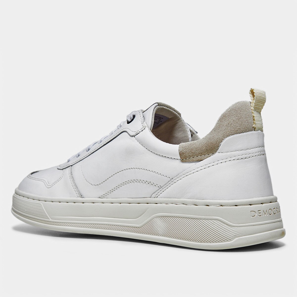 Tênis Couro Democrata Denim Casual Masculino - Branco | Netshoes
