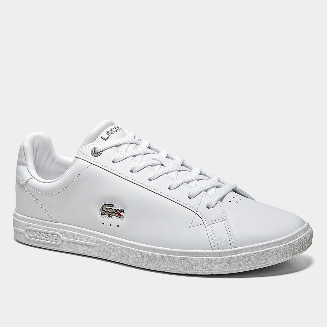 Tênis Couro Lacoste Graduate Pro Masculino - Branco | Netshoes