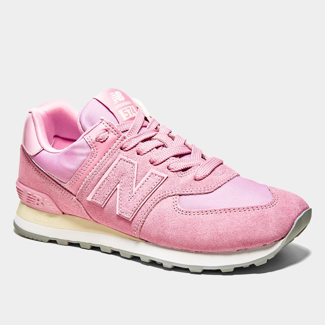 Tênis Couro New Balance 574 V'2 Feminino - Rosa | Netshoes