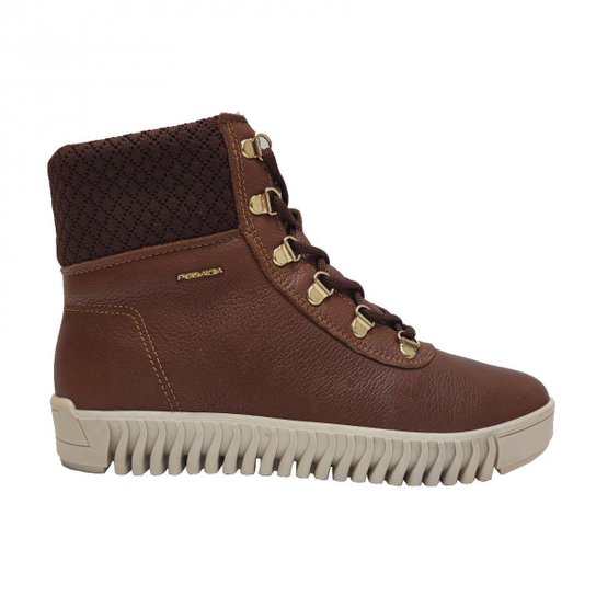 Tênis De Cano Pegada Em Couro Feminino 210508 - Marrom | Netshoes