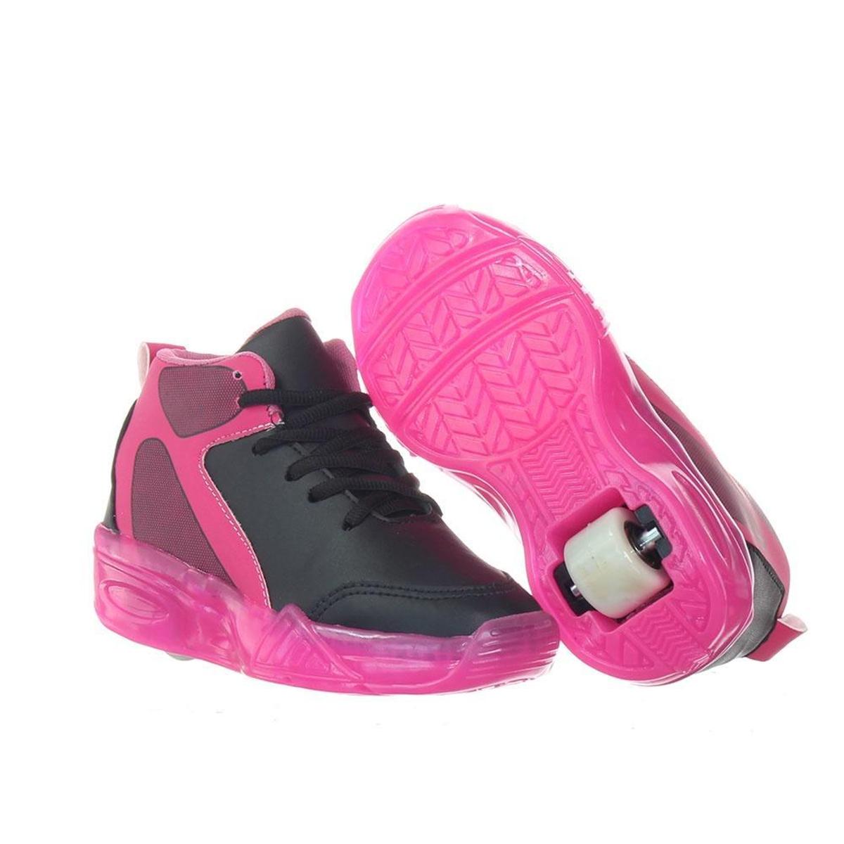 Tenis de rodinha com led infantil feminino marinho e rosa - Marinho ...