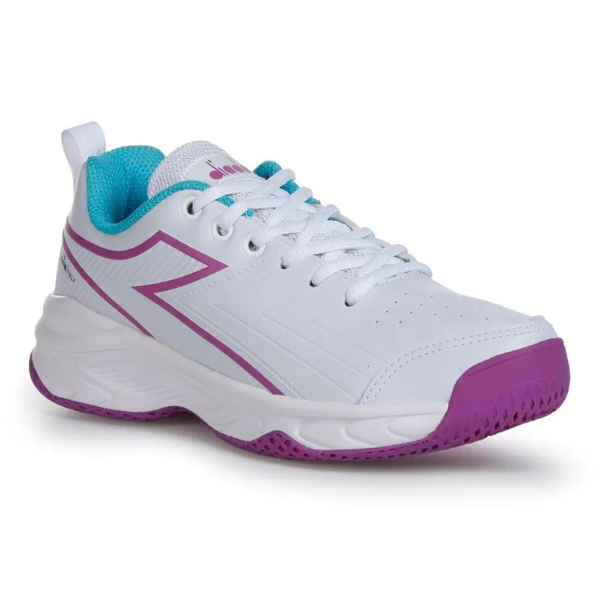Tênis Diadora Loosa Roxo Feminino Sola com Deslize Suave - Branco ...