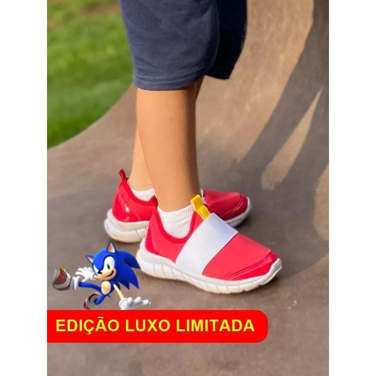 Tênis do Sonic Filme Infantil Tênis do Sonic 2 Pronta Entrega Vermelho ...