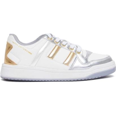 Tenis Easy Lança Perfume Listras Logo Feminino - Prata | Netshoes