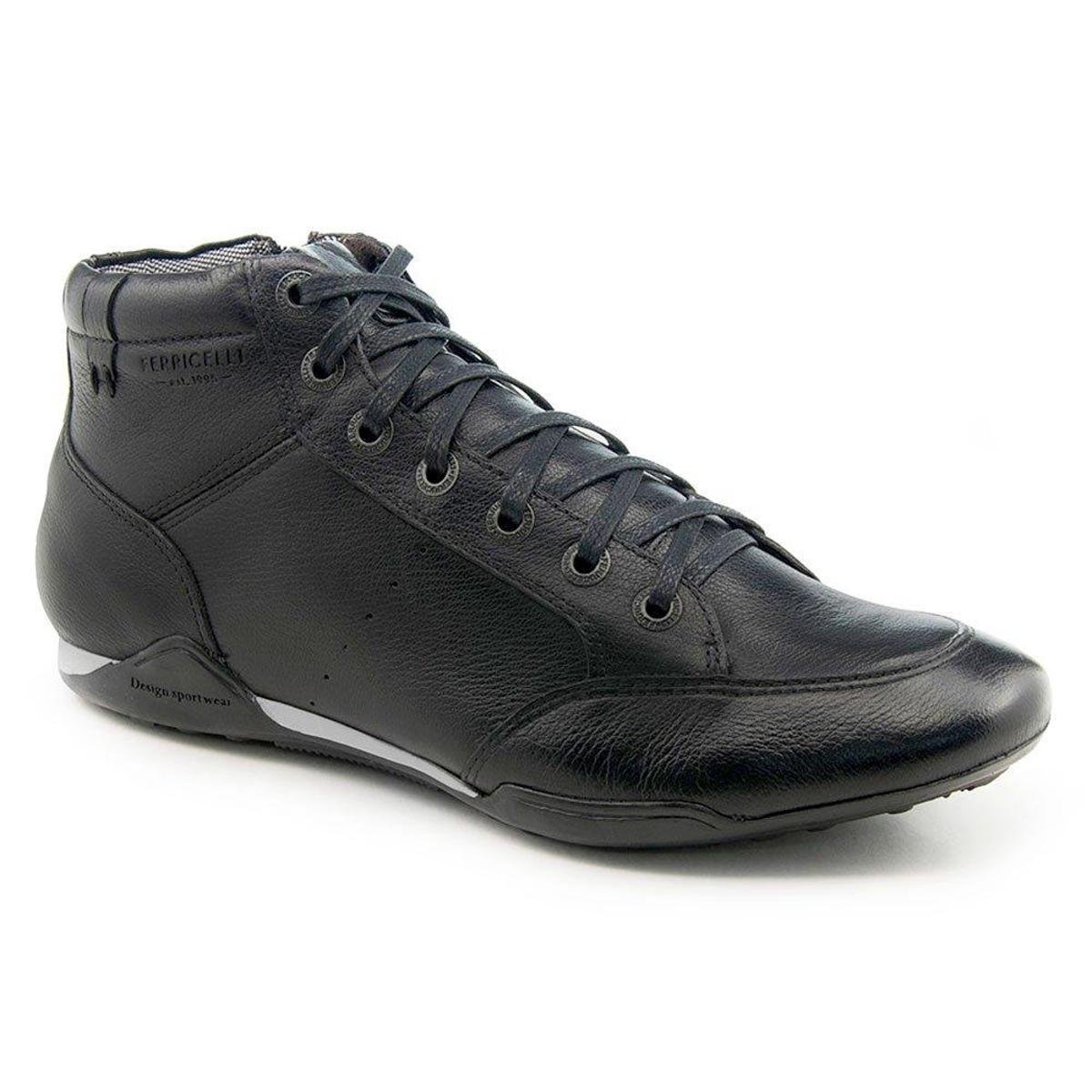 Tenis Em Couro Masculino Ferricelli City - Preto | Netshoes