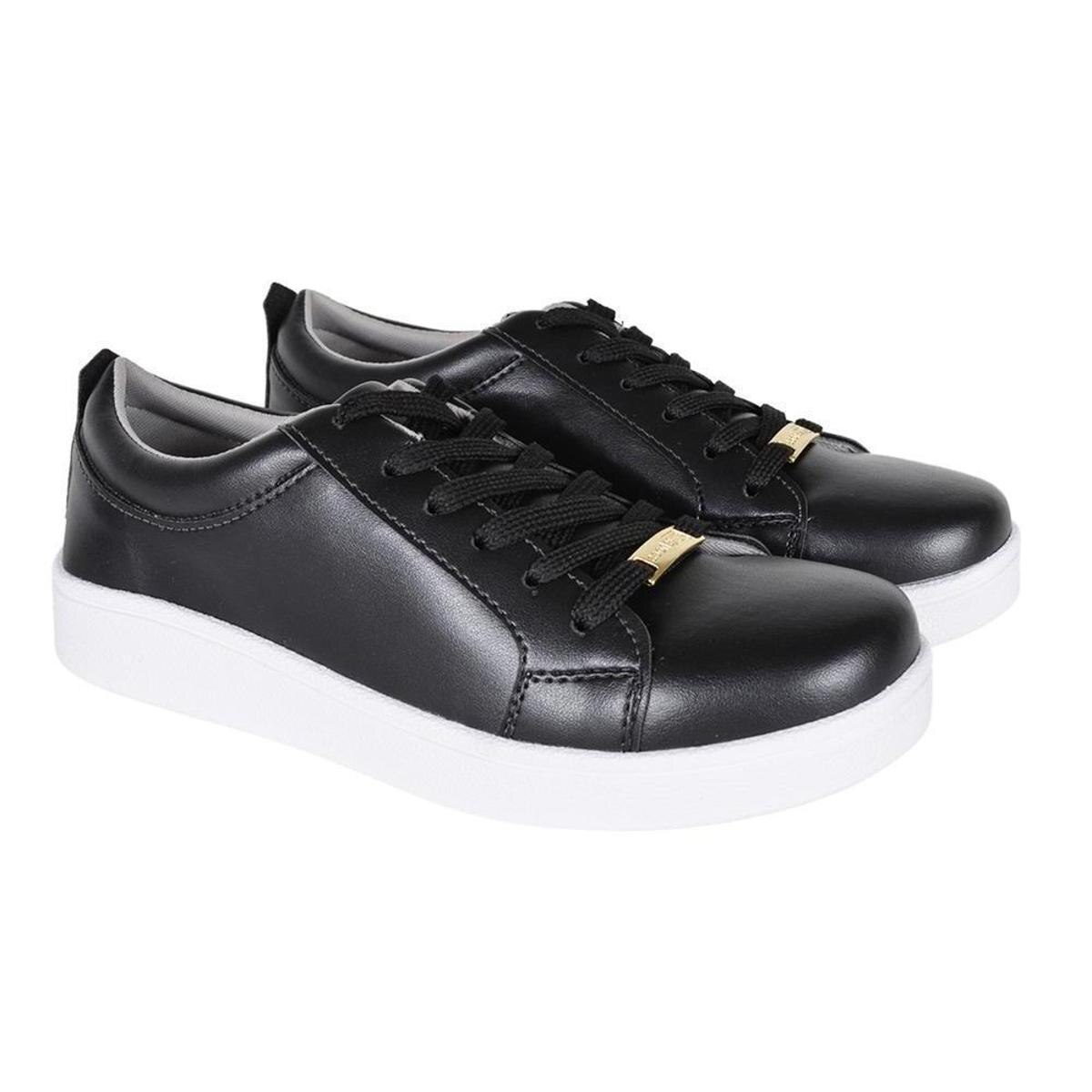 Tênis Feminino Moderno Elegante Conforto Dia a Dia Casual - Preto ...