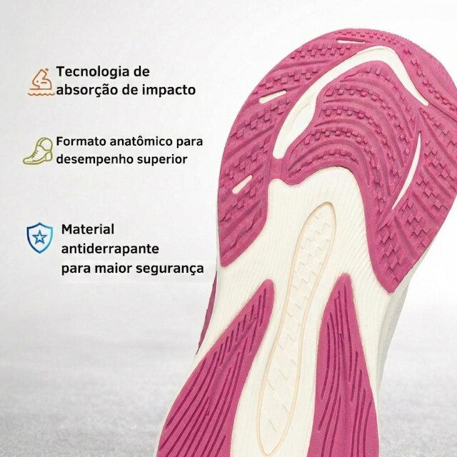 Tênis Feminino Running Confortável - Rosa+Branco | Netshoes