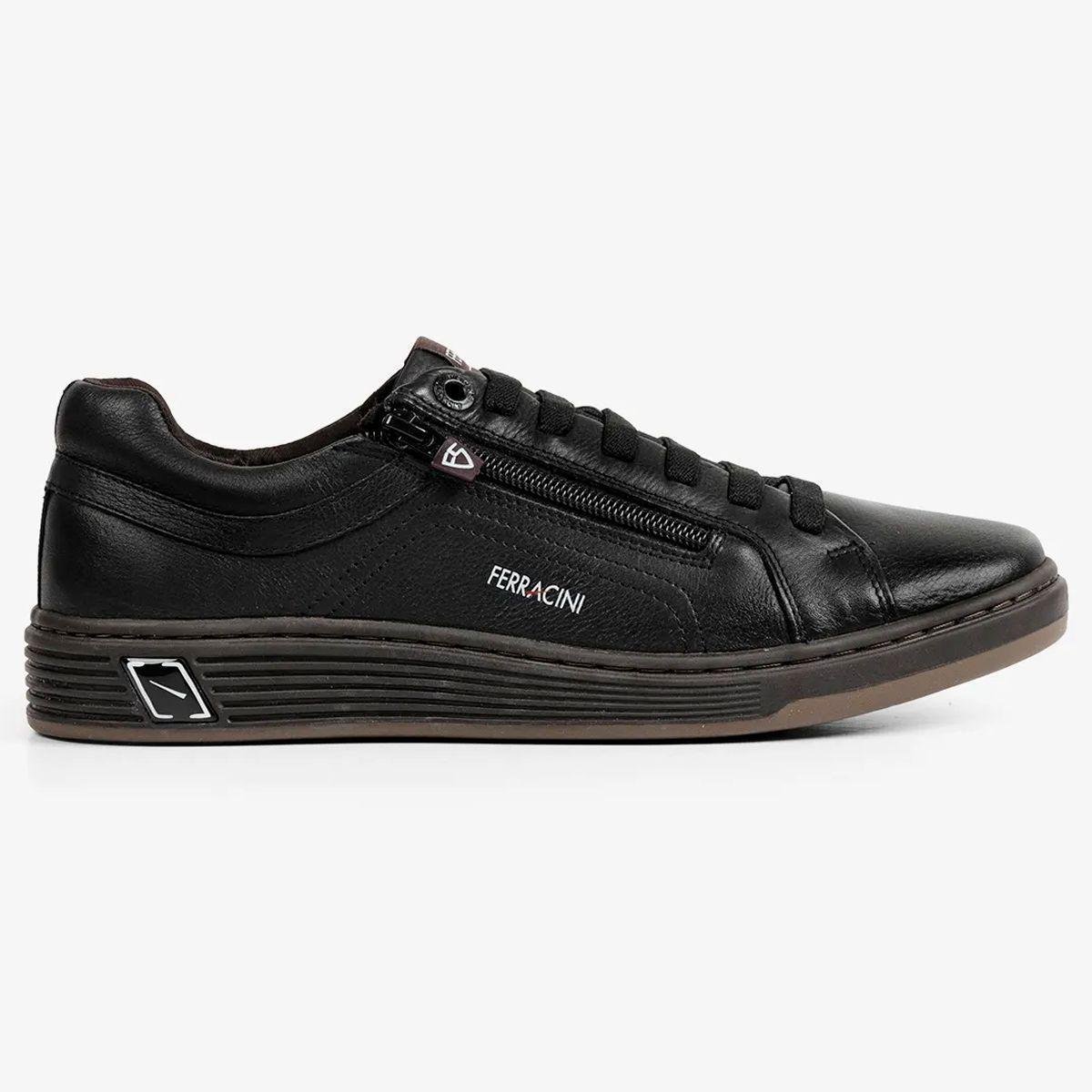 Tênis Ferracini Angra Em Couro Masculino - Preto | Netshoes