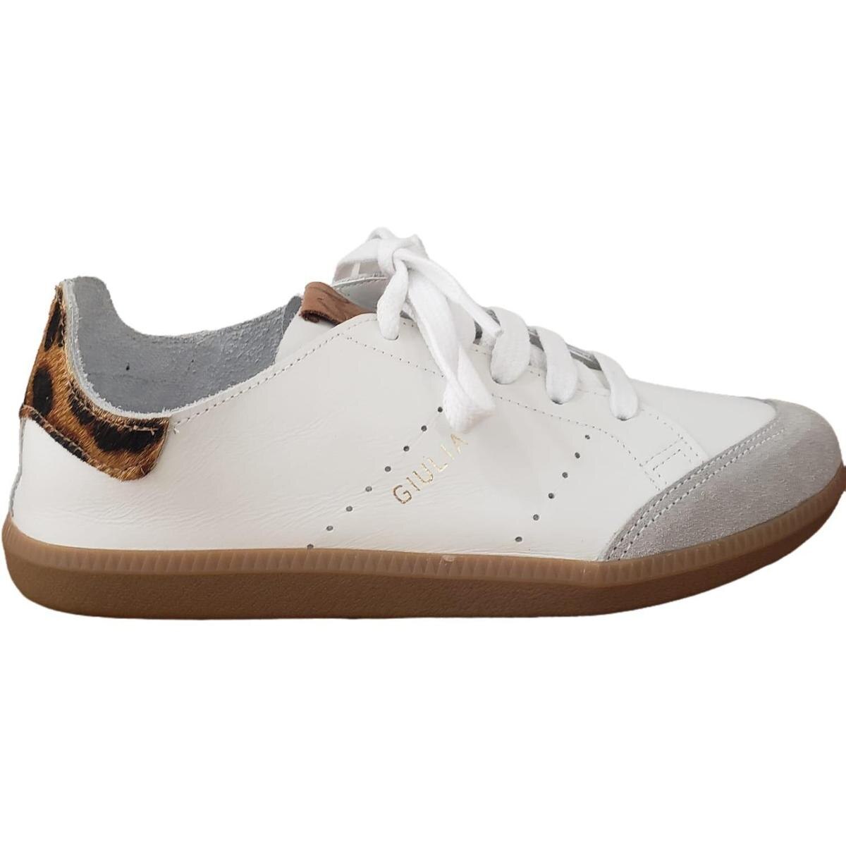 Tênis Giulia Domna Ayla Animal Print Feminino - Branco | Netshoes