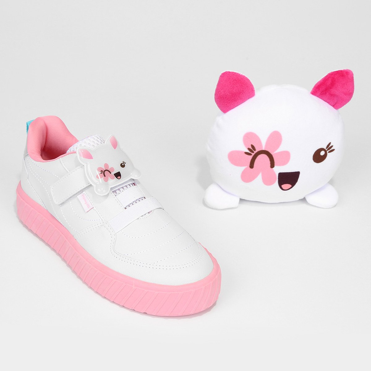 Tênis Infantil Pampili Com Pelúcia Menina - Branco | Netshoes