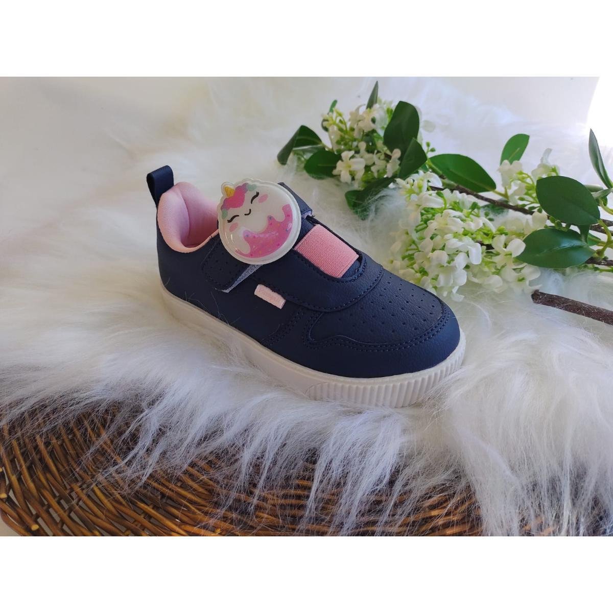 Tênis Infantil Pampili Menina Preto com Emoji Volta As Aulas Escolar ...