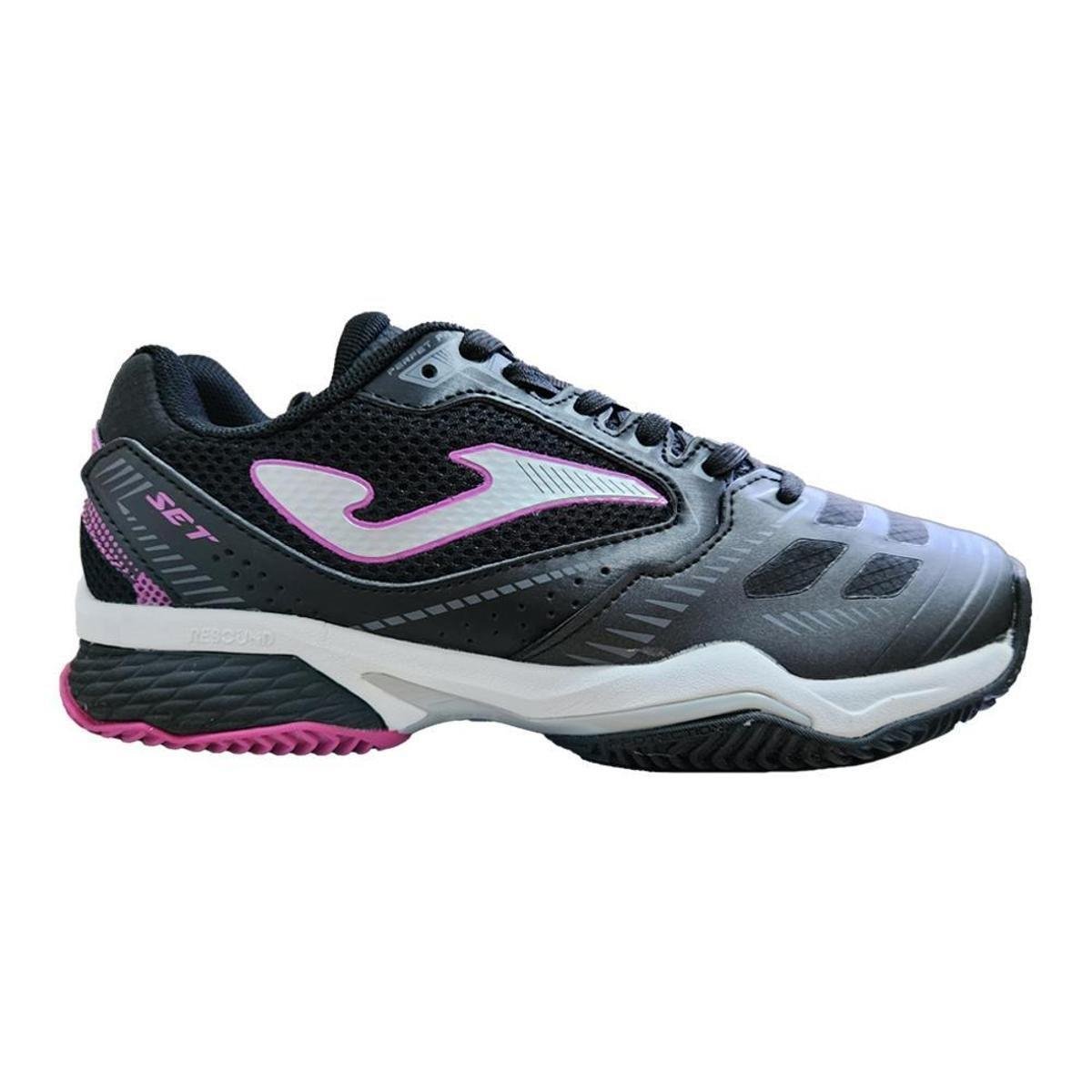 Tênis Joma Set Lady Clay Preto e Rosa Feminino - Preto | Netshoes