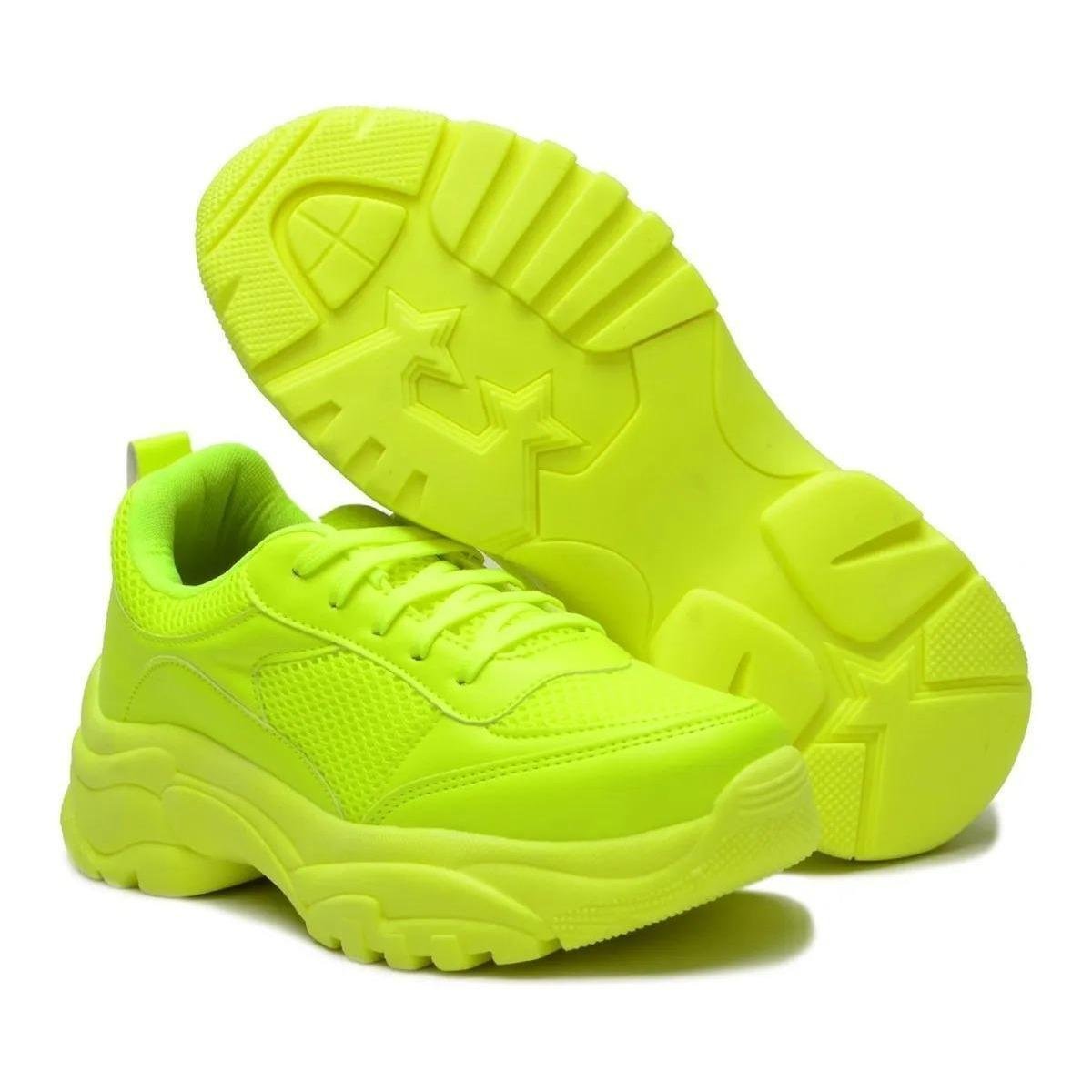 Tenis Jon Cotre Chunky Neon Sneaker Feminino - Verde | Netshoes