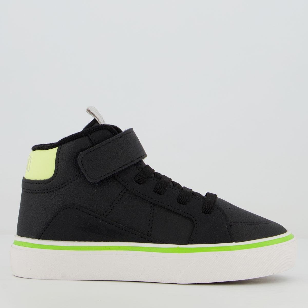 Tênis Klin Freestyle Cano Alto Juvenil Preto Lima - Preto | Netshoes
