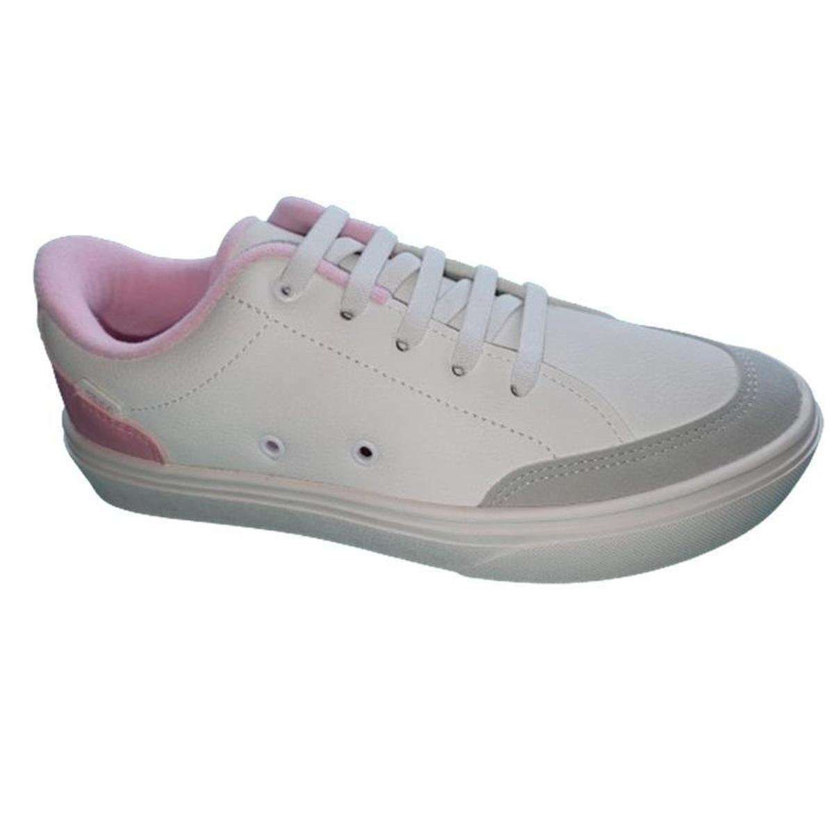 Tenis Klin Freestyle Kids com Rosa - Branco | Netshoes