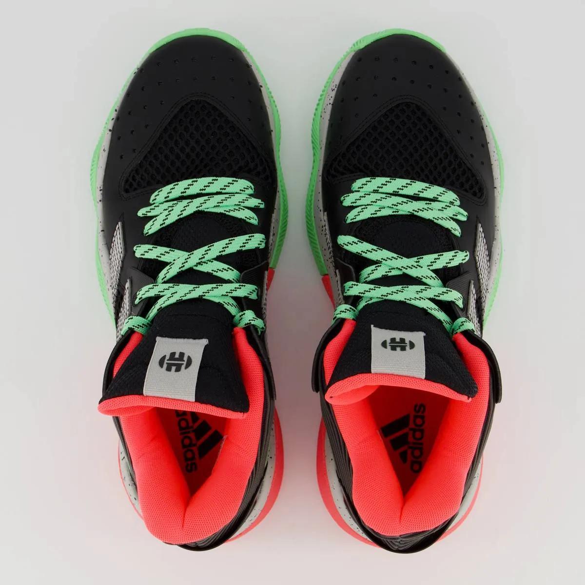 TENIS MASCULINO ADIDAS HARDEN STEPBACK FW8486 PRETO VERDE - Preto+Limão ...