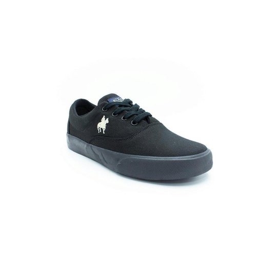 Tênis Masculino Black Horse Polo Farm 216 - Preto - Preto | Netshoes