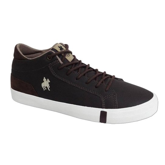Tênis Masculino Black Horse Polo New York Couro Café - Marrom | Netshoes