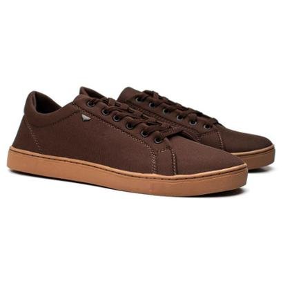 Tênis Masculino Casual Solado Reto Cadarço Estilo Dia a Dia - Marrom ...