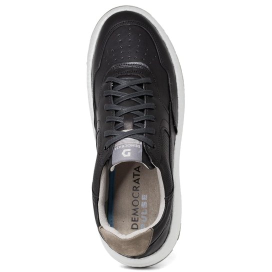 Tênis Masculino Democrata Denim Drake Pulse Couro Cadarço Confortável ...