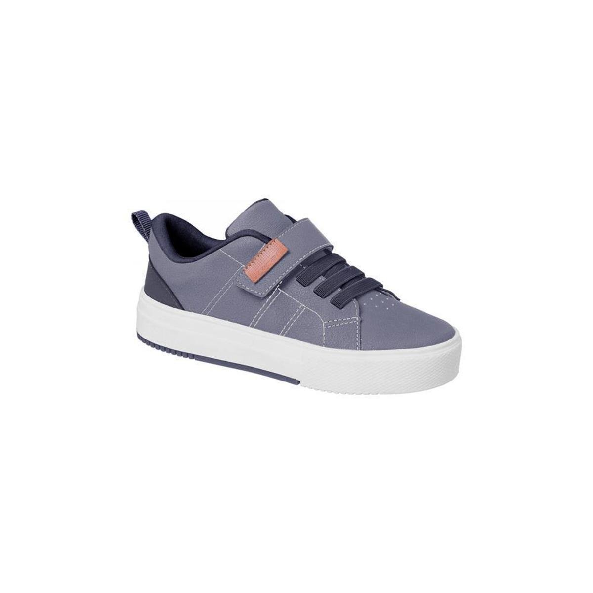 Tênis Masculino Infantil Street Bical Tira Aderente Flatform - Cinza ...