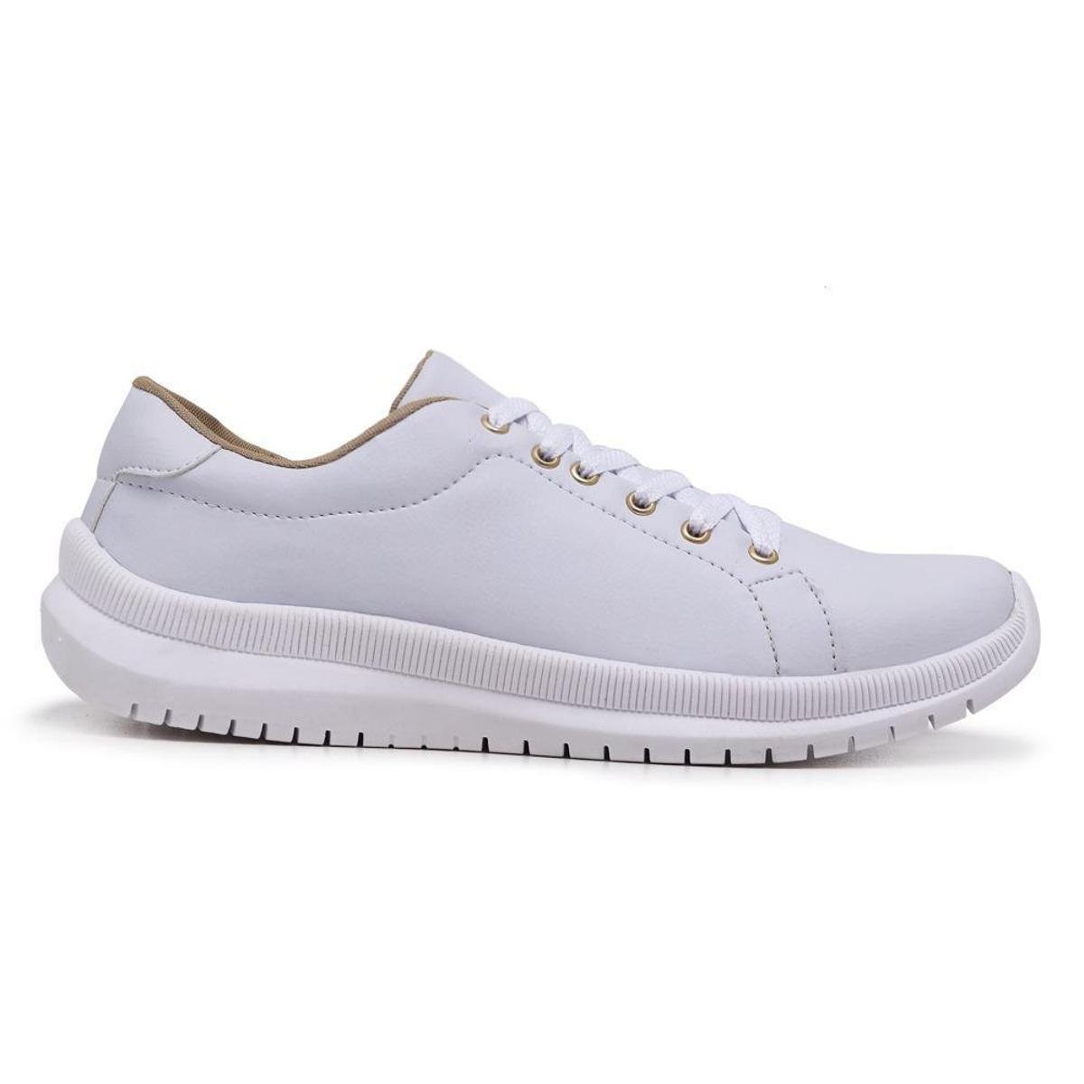 Tênis Moderno Casual Confortável Sneakers Moda Feminino - Branco | Netshoes