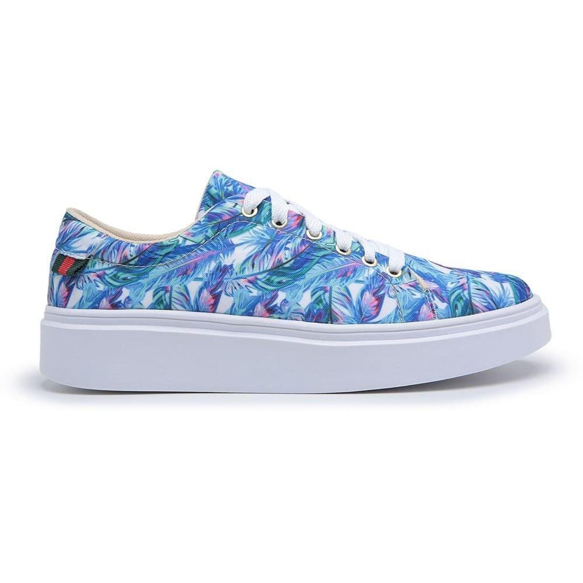 Tênis Moderno Moda Feminino Sneakers Casual Confortável - Azul | Netshoes