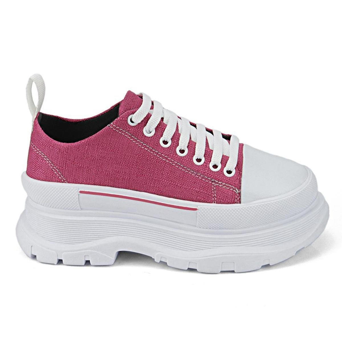Tênis Moderno Moda Sneakers Confortável Casual Feminino - Rosa | Netshoes