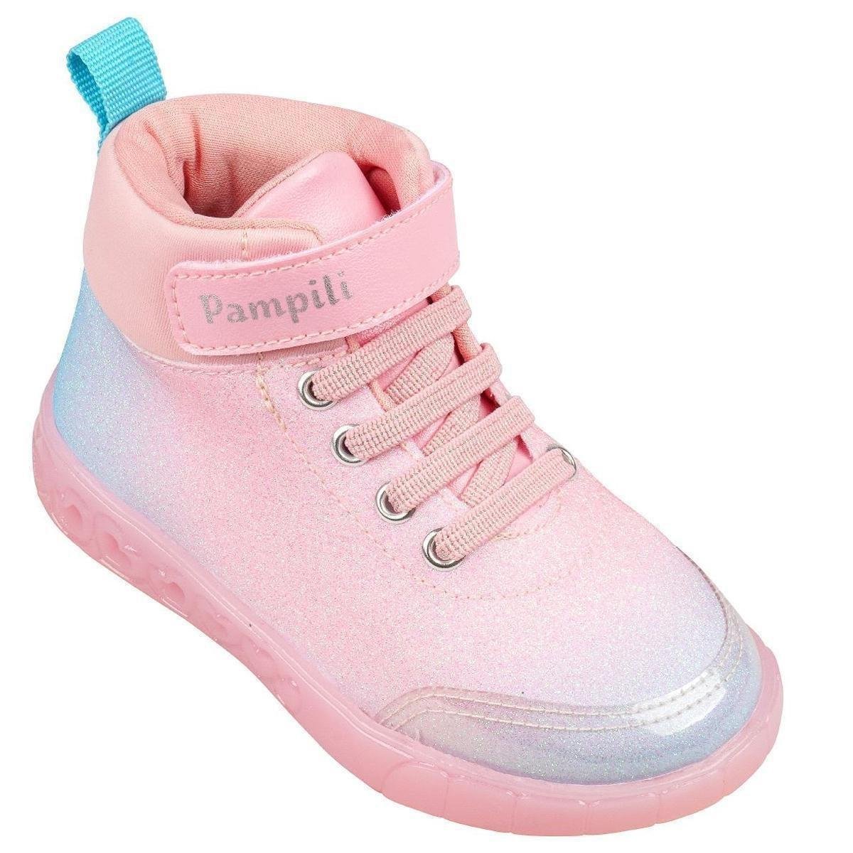 Tênis Pampili 670 Sneaker Luz Cano Médio Juvenil - Rosa - Rosa | Netshoes
