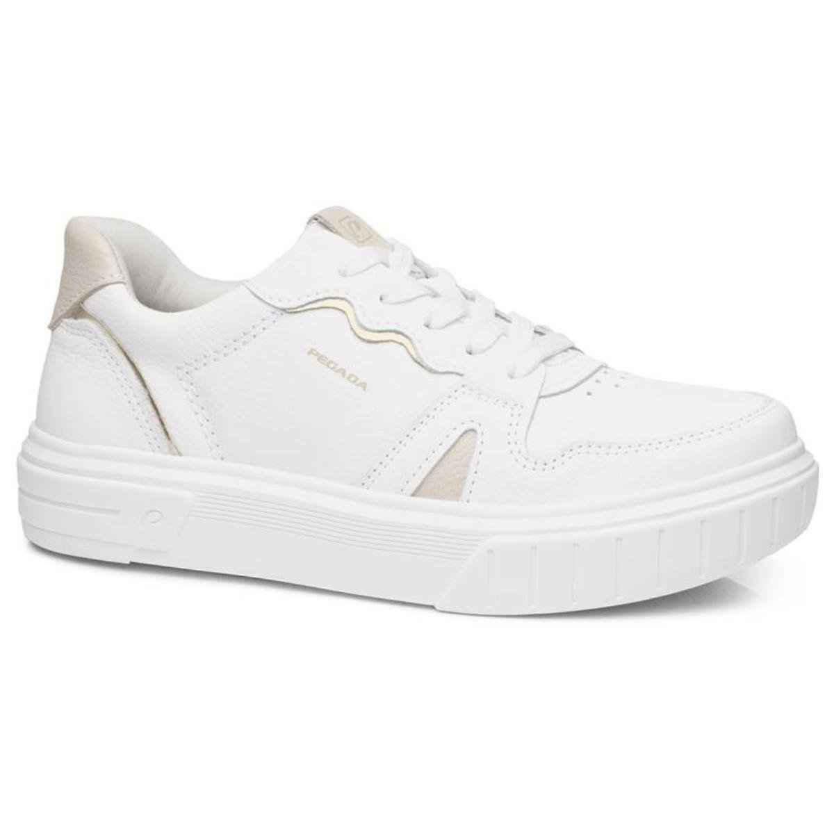 Tênis Pegada Feminino Couro 211606 - Branco | Netshoes
