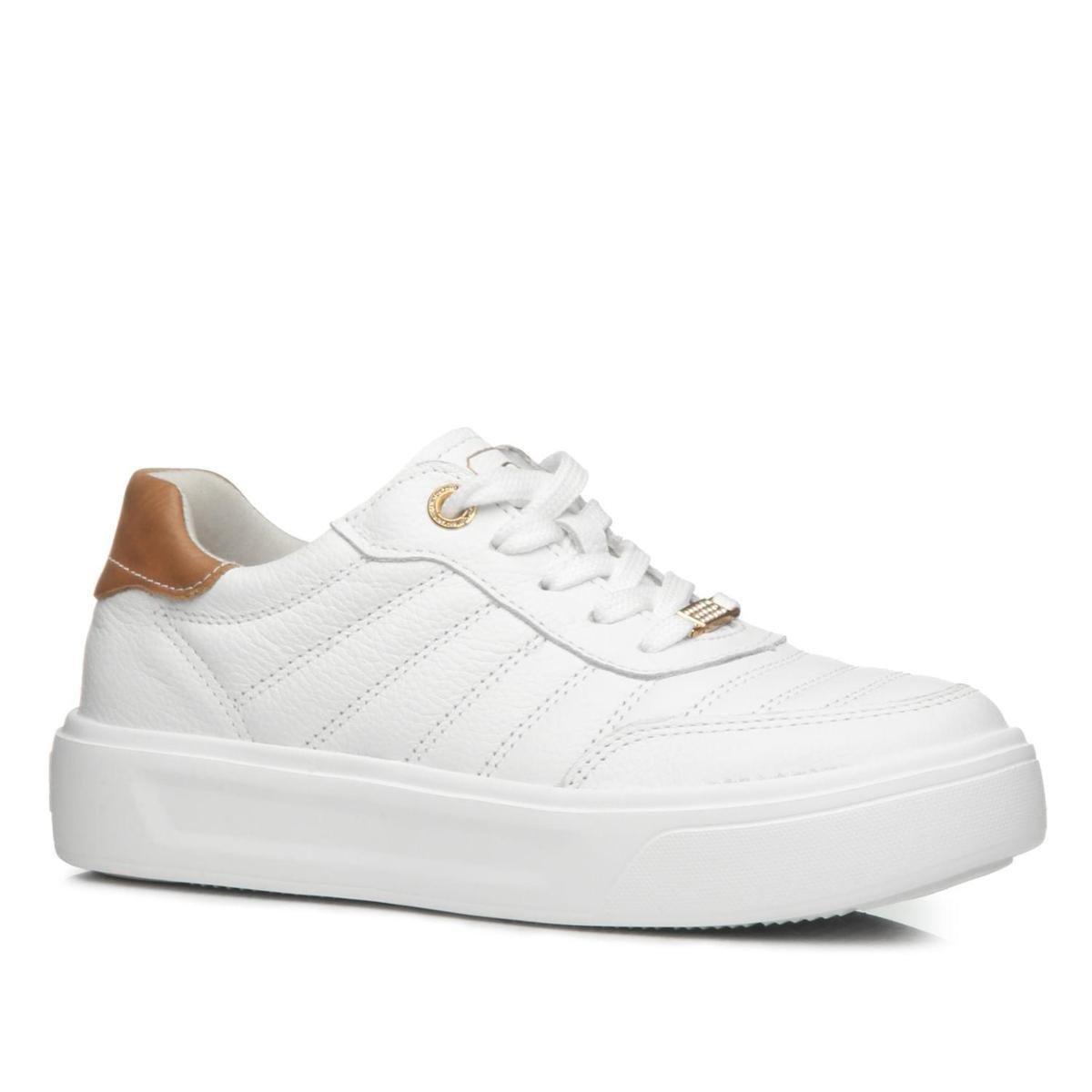 Tenis Pegada Feminino em Couro Branco 211201-01 - Branco | Netshoes