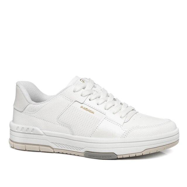 Tênis Pegada Feminino em Couro Branco 212602-01 - Branco | Netshoes