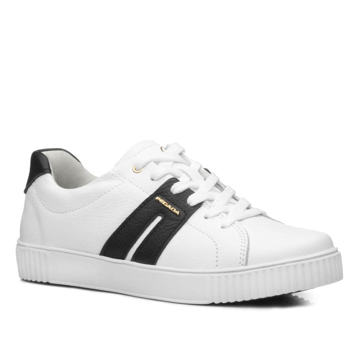 Tênis Pegada Feminino em Couro Branco 219017-04 - Branco | Netshoes