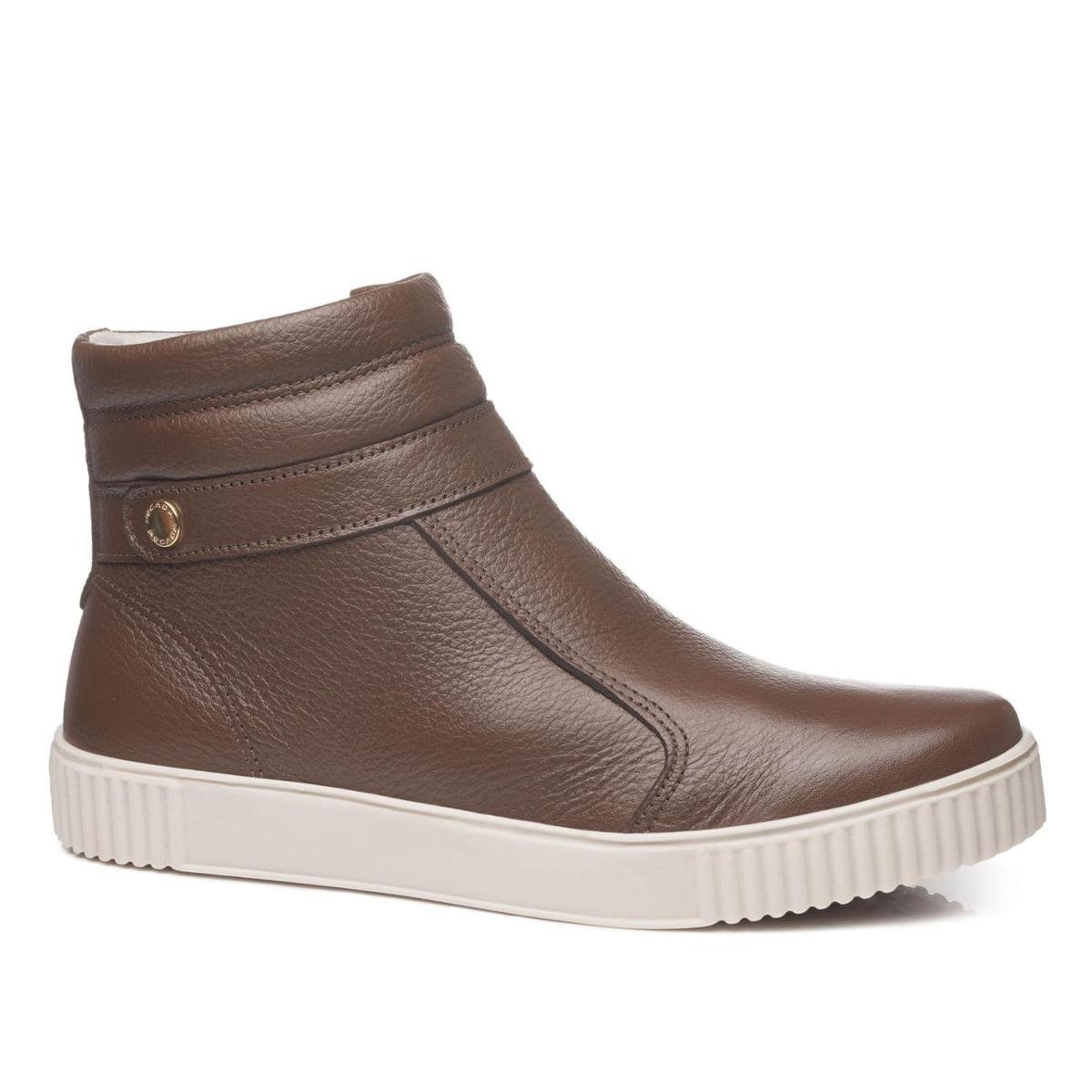 Tênis Pegada Feminino em Couro Toffe 219019-02 - Marrom | Netshoes
