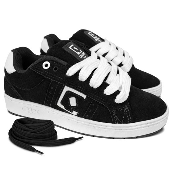 Tênis Qix Combat Suede Unissex | Preto Branco - Preto | Netshoes