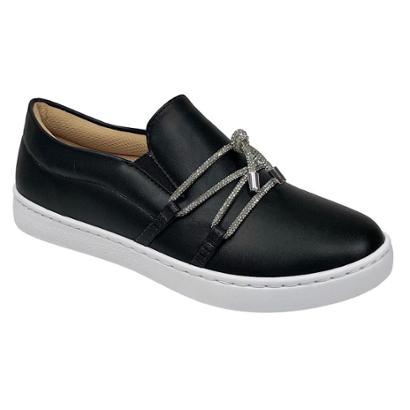 Tênis Santinelli Feminino Slip On Strass 1490-095 Preto - Preto | Netshoes