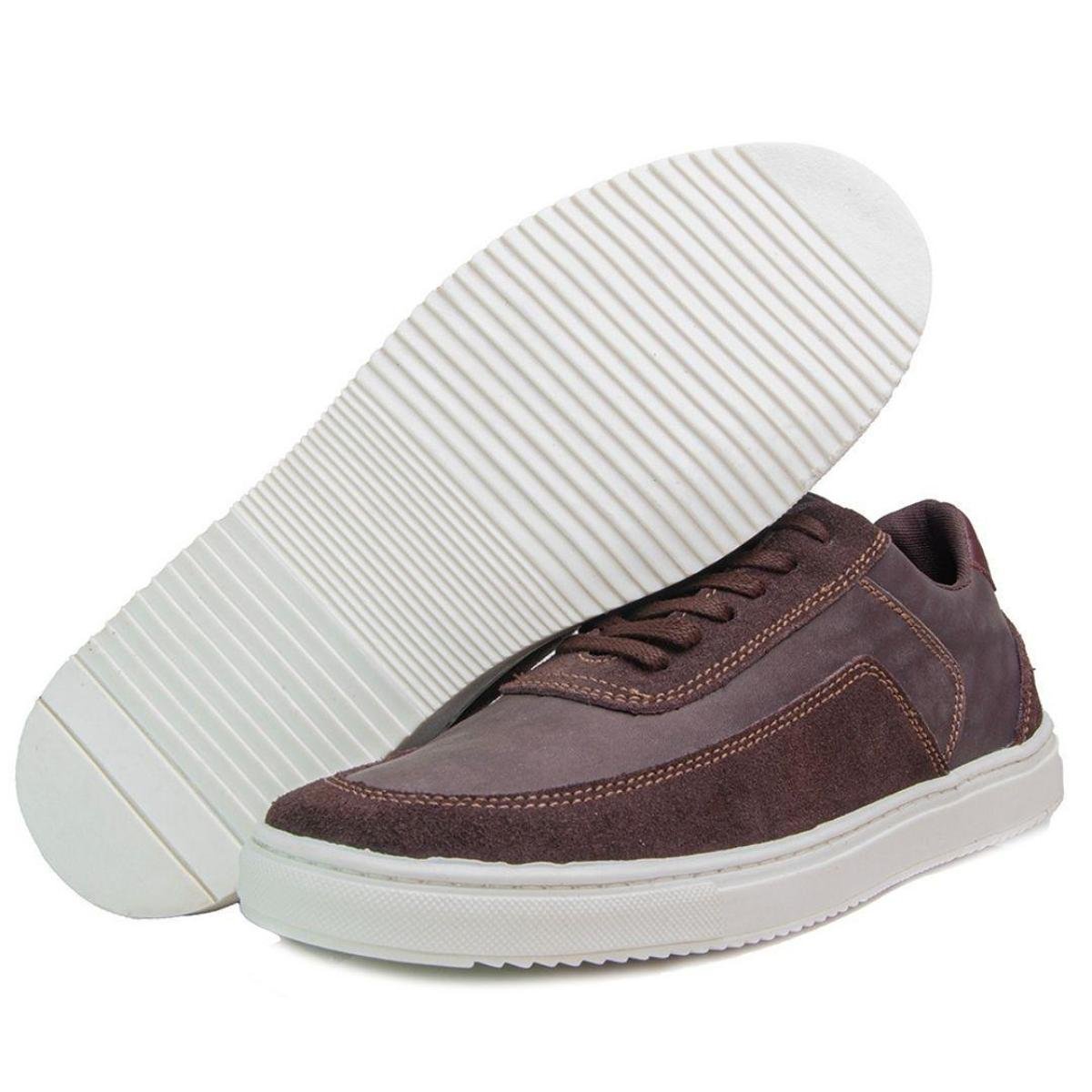 Tênis Sapatênis em Couro Skeeter Zarato Preto Branco ou - Marrom | Netshoes