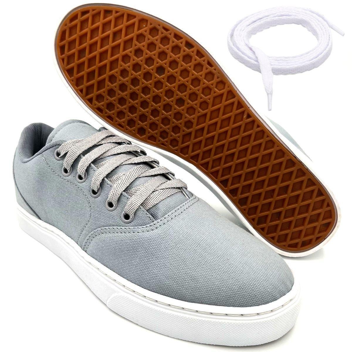 Tênis Sapatênis Masculino Casual Solado Reto Varios Modelos - Cinza ...