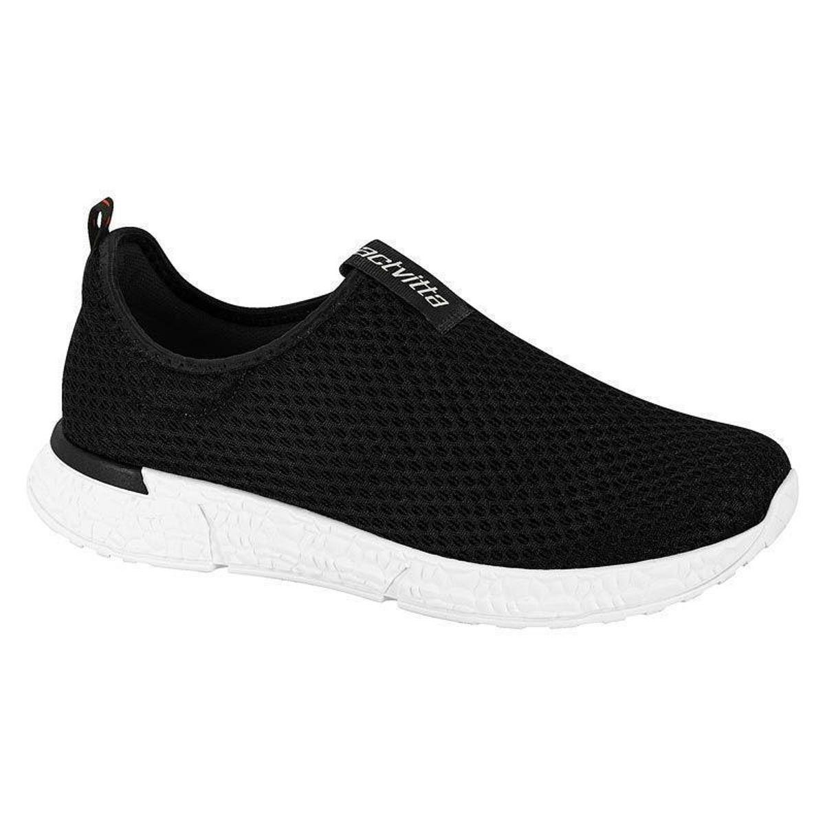 Tênis Sapatilha ActVitta Sem Cadarço Sport Masculino 4902.100 - Preto ...
