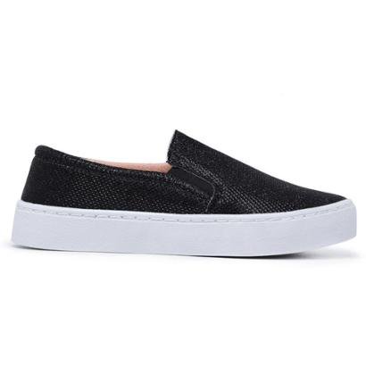 Tênis Simon Vergan Slip On Iate Glitter Brilhante da Moda Feminino ...