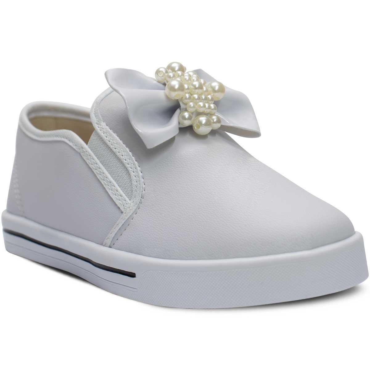 Tênis Slip On Casual Nº 28 Ao 34 Infantil Calce Facil 11.69j - Branco | Netshoes