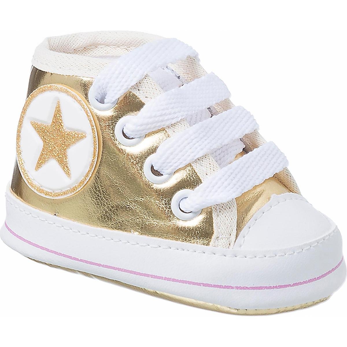 Tenis Star Bebe Infantil Enfeite Antialérgico Macio - Dourado | Netshoes