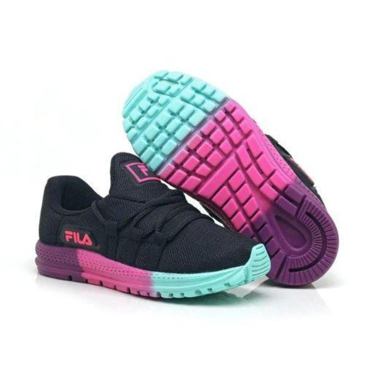 Tênis Tye Dye Confortável Para Academia Sola Colorida Feminino - Preto ...